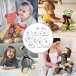 Memory Bear Template Ruler Set,10 PCS Memory Bear Template Ruler Set Acrylic Quilting Template Cutting Set for Sewing Bear Pattern Template Home Sewing Art Craft（10inch-Without an Instruction Manual）