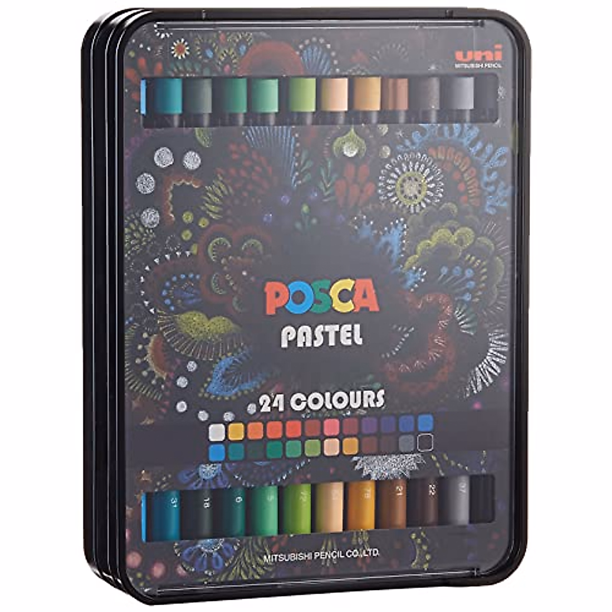 Posca Crayons Art Set of 24 Pastels, Art Supplies | Crayons for Adults and Kids Ages 2-4 and Up, Toddler Crayons and Adult Crayons, Crayons Bulk Coloring Set, Crayon Box |Try Posca Washable Markers