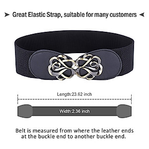 GRACE KARIN Women Vintage Wide Elastic Stretch Waist Belt, Black (CL0413-1), X-Large