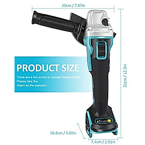 4 1/2 Cordless Angle Grinder, [2-Pack 18V 5.5 Ah Battery Included] Mini Powered Angle Grinder, Tool Kit with Handle, Grinding Wheel, Cutting Wheel, Flap Disc and Carving Disc