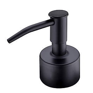 Heouty Soap Dispenser with 304 Stainless Steel Pump and Bottle 12OZ, Hand Soap Dispenser for Bathroom,Dish Soap Dispenser for Kitchen Refillable and Rust-resistant,(Black)