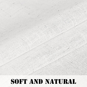 H.VERSAILTEX Elegant Natural Linen Blended Energy Efficient Light Filtering Linen Textured Curtains/Nickel Grommet Window Treatments Panels/Drapes (Set of 2, White, 52" x 45")