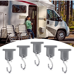 SVNR 24PCS RV Awning Light Hooks, S Shaped Hooks for Lights Camping Awning Accessory Holder, Easy for Awning Roller Slot, Light Support Hanger Christmas Party, Indoor or Outdoor