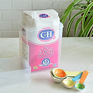 Youngever 2 Pack Plastic Sugar Keeper, Clear Sugar Container, Plastic Food Storage Containers