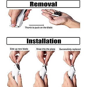 2 Pcs Replacement Blades for Manscapeed The Lawn Mower Electric Groin Hair Trimmer Blades, Hygienic Snap-In Replacement Blades Compatible with Manscaped Lawn Mower 4.0 3.0 2.0 Replaceable Blade, Black