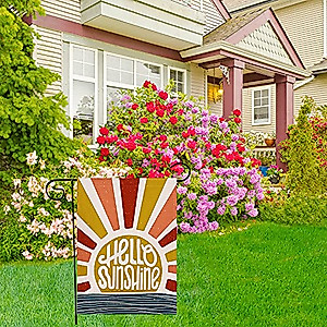 Summer Hello Sunshine Garden Flag 12.5×18 Inch Vertical Double Sided Yard Outdoor Decoration