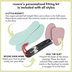 Revere Shoes Virginia Adjustable Sneaker - Women's Comfort Walking Shoes - Orthotic Arch Support - Adjustable Hook-and-Loop Strap - Black Lizard 10 Wide