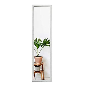 FANYUSHOW Dressing Mirror, Modern, Full Length, Rectangular and Wall-Mounted Door Mirror, Easy to Assemble, Used for Full Body View [White, 50" x 14"]