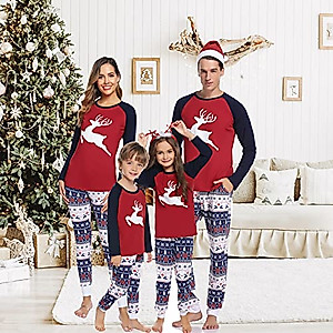 Prosoft&Hawiton Family Christmas Pajamas Matching Sets Xmas Couple Pj Sets 2 Piece Sleepwear Set Holiday Jammies