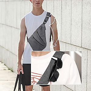 2023 New Personal Flex Bag, Crossbody Sling Bags Chest Shoulder Bags Anti-thief Pocket Bag Side Crossbody Backpack (Black_Left shoulder)