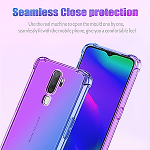 Gufuwo Case for Oppo A9 2020/OPPO A11X/OPPO A5 2020/OPPO A11 Cute Case Girls Women, Gradient Slim Anti Scratch Soft TPU Phone Cover Shockproof Protective Case for Oppo A9 2020 (Purple/Blue)