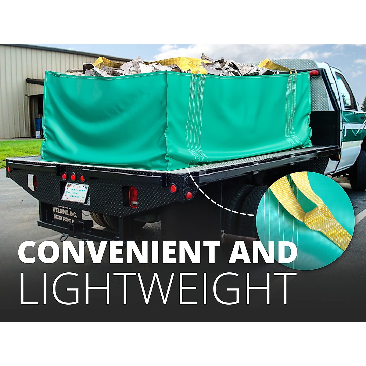 Skywin Dumpster Bag, Reusable Yard Waste Bags, Foldable Yard Waste Container, Trash Bag for Trash Management, Multiple Times Use During Renovations, Can Hold Up to 3,500 lbs
