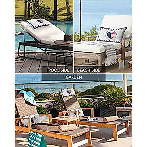 Recliner Head Pillow Ledge Loungers Chair Pillows with Insert Life in American is Better American USA Flag Hear Shapes Lumbar Pillow with Adjustable Strap Patio Garden Cushion for Bench Couch, 2 PCS