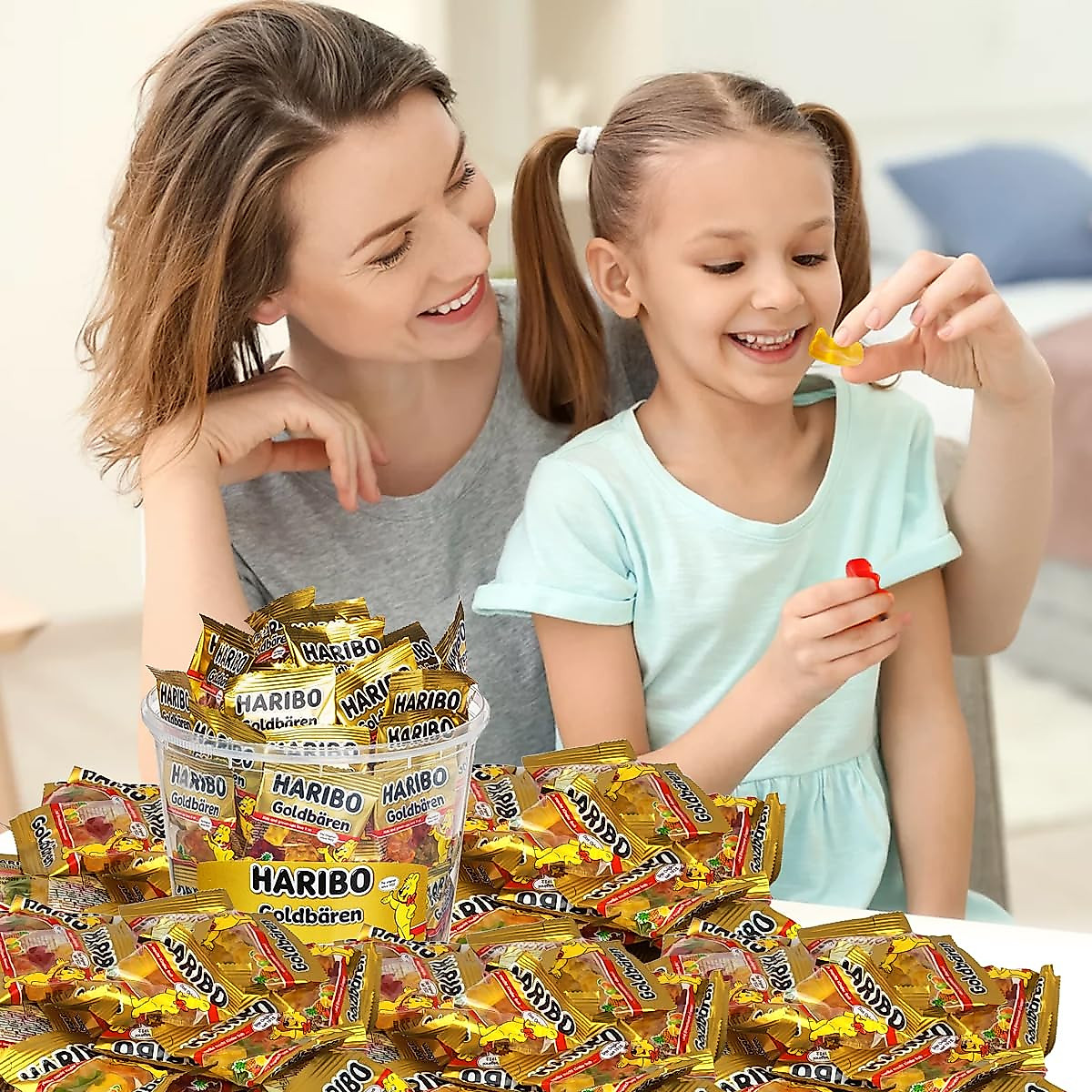 Easter Candy Haribo Gold Bears Gummi Candy - Haribo Gummy Bears Individually Wrapped for Holidays Stocking, Pineapple, Strawberry, Lemon, Orange, and Raspberry Flavors, 100 Mini Bags