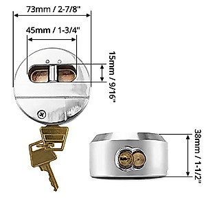 QWORK Hockey Puck Lock, 2-7/8" Trailer Door Lock, Keyed Differently, 2 Pieces
