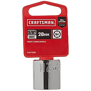 CRAFTSMAN Shallow Socket, Metric, 3/8-Inch Drive, 20mm, 6-Point (CMMT43580)