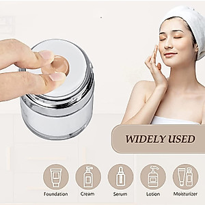 Minsily 4 Pack Airless Pump Jars, 1.7 oz Airless Pump Bottles Cream Jar Vacuum Cosmetics Pump Bottle Dispenser Travel Container Empty Airless Cosmetic Container for Skincare Cream Lotions Moisturizer