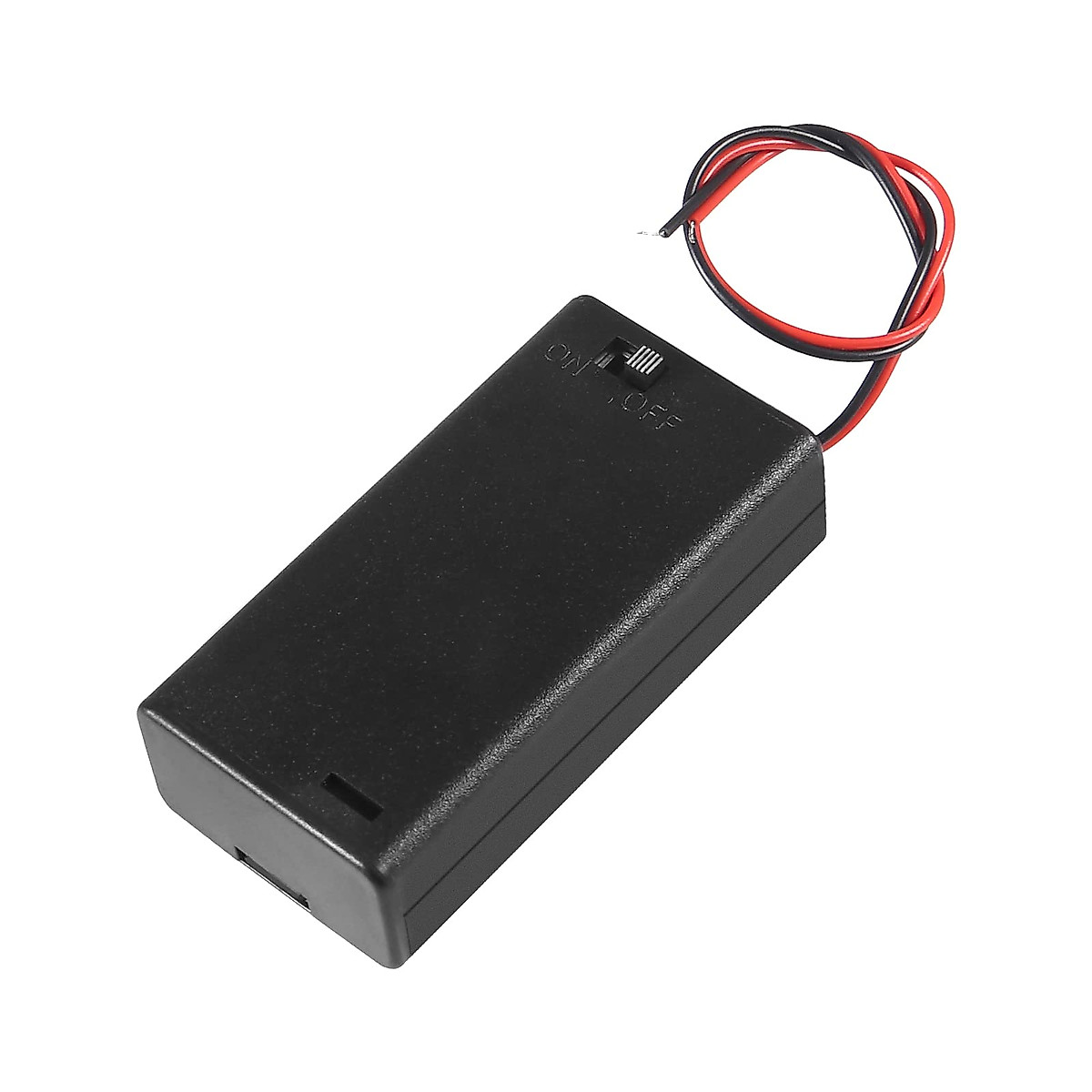 AOICRIE AA Battery Holder with Switch and Cover, 2 x 1.5V AA Battery Holder Case with On/Off Switch and Wire Leads