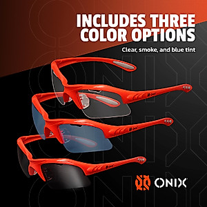 ONIX Pickleball Eagle Eyewear Sun Protection Non-Slip Nose Piece Modern and Lightweight Secure Design