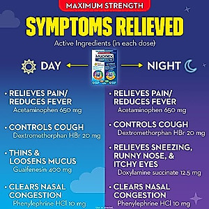 Mucinex Fast-Max Max Strength, Day Cold & Flu & Night Cold & Flu Liquid Gels (Pack Of 3), 72 Count (Packaging May Vary)