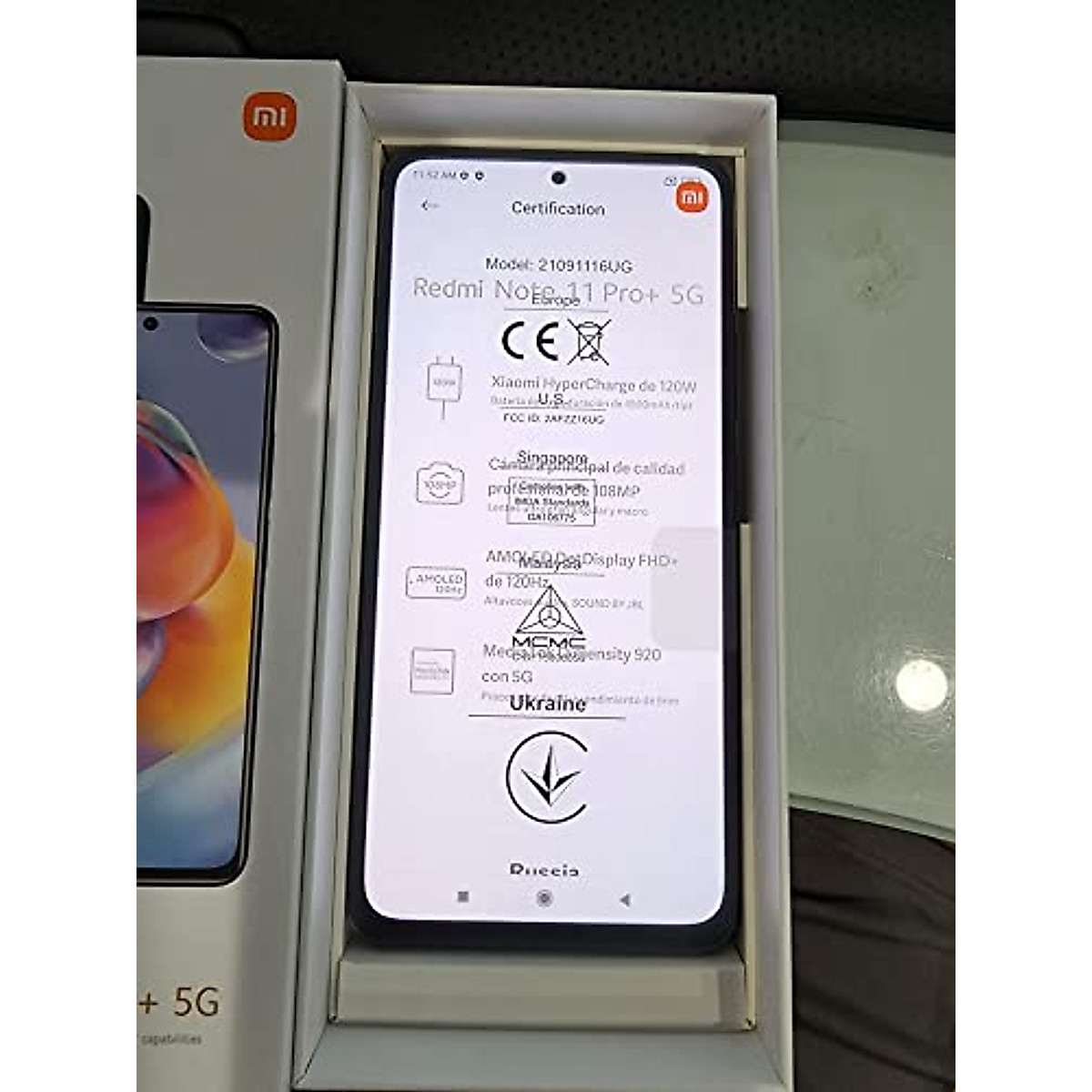 Xiaomi Redmi Note 11 Pro+ Plus 5G + 4G 128GB + 8GB Unlocked 6.67" 108MP Night Mode (Not Verizon Sprint Boost Cricket Metro At&T) + (w/Fast Car 51W Charger Bundle) (Purple)