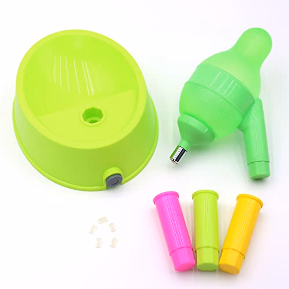 NACOCO Pet Standing Water Dispenser Cat Dog Standing Bowl with Detachable Pole Automatically Feeding Water Height Adjustable (Green)