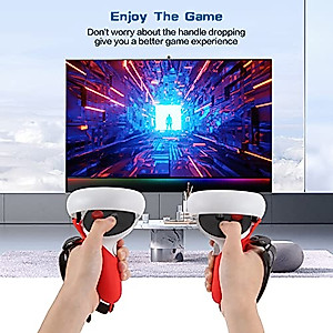 VR Controller Grips Protection Cover for Oculus Quest 2,Include Controller Grip Cover,Handle Controller Rocker Cap(2pcs Set/Red)