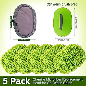 Tallew 5 Pcs Car Wash Mitt Car Wash Kit, Car Wash Brush Not Included, Microfiber Mitt Car Wash Detail Car Cleaning Tools Truck Washing Kit Chenille Scratch Free Replacement Kit for Auto RV Pickup Bus