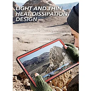 SUPCASE Unicorn Beetle Pro Series Rugged Full Body Protective Case for Samsung Galaxy Tab S7 FE 12.4 inch (2021), Ruddy