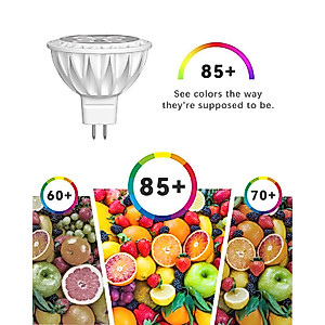 GOHDLAMP MR16 LED Bulbs 50W Halogen Equivalent Landscape Light Bulbs, 2700K Warm White 5W GU5.3 MR16 12V Spotlight Bulb, Non-Dimmable 38° Beam Angle for Landscape, Recessed, Track Lighting 6 Pack