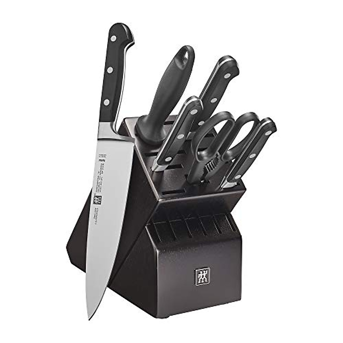 ZWILLING Professional S 7-Piece Razor-Sharp German Block Knife Set With Black Rubberwood Block, Made in Company-Owned German Factory with Special Formula Steel perfected for almost 300 Years