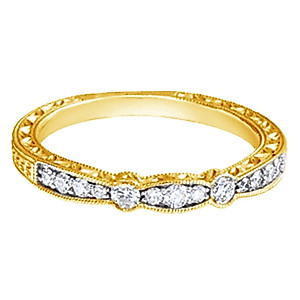 White Natural Diamond Engagement Wedding Ring In 14K Solid Yellow Gold (0.25 Ct),Ring Size-9.5