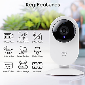 Geeni Glimpse 1080p WiFi HD Smart Camera – Indoor Home Security Camera – No Hub Required – Voice Control – Motion Detection Camera – Smart Camera Compatible