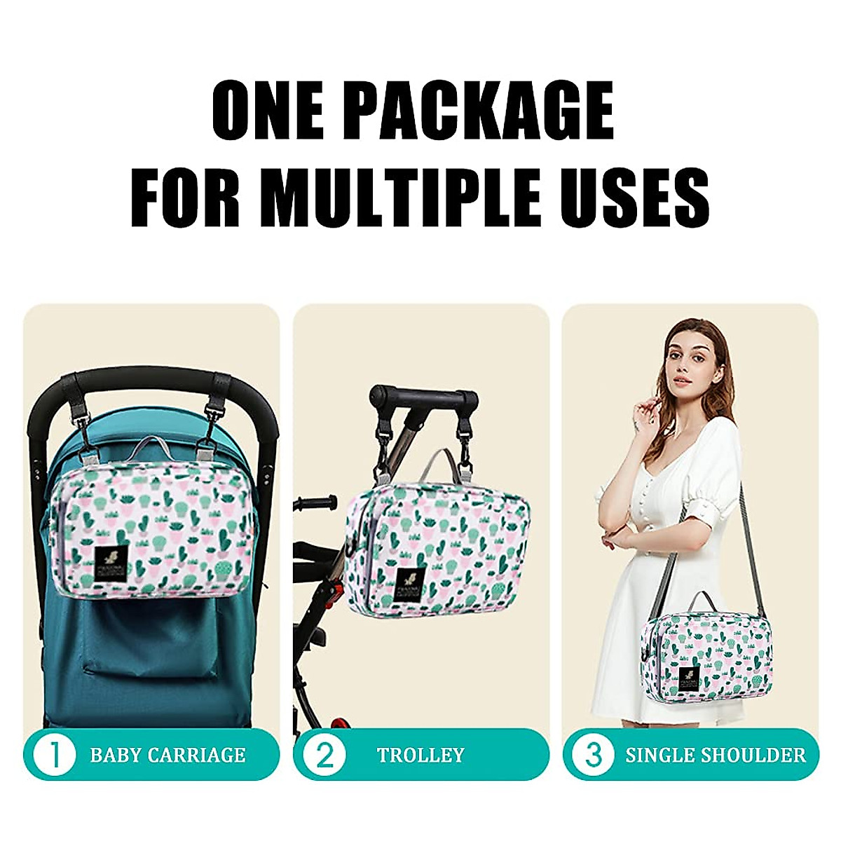Lmbabter Baby Diaper Bag Stroller Storage Bag Waterproof Diaper Organizer Caddy Infant Tote Portable Mommy Bag for Outdoor