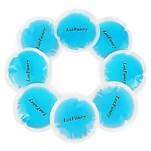 LotFancy Ice Pack for Injuries Reusable, 8 Small Gel Heating Cooling Pads with Cloth Backing, Hot Cold Therapy for Eyes After Surgery, Face, Breastfeeding, Wisdom Teeth, Jaw, Headache, Sinus Relief