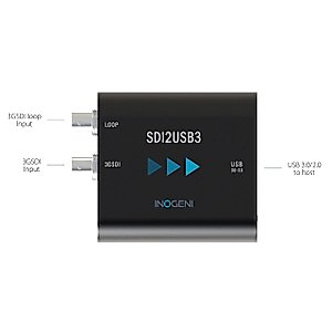 SDI2USB3 by INOGENI, Video Converter SDI to USB, Plug and Go, Up to 60 fps, Professional Device