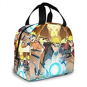 SUMFEELS Shippuden Insulated Cooler Lunch Bags For Women Men Kids Adult Teens Leakproof Reusable Portable Funny 3d Printed Lunch Bag Summer Holiday Lunch Box For Gift One Size