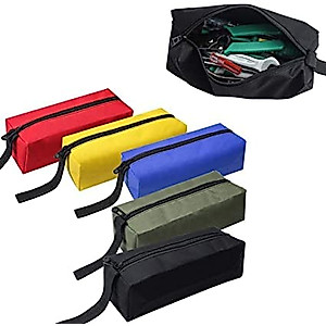 3/5 Pcs Small Tool Pouches Zipper Tool Pockets Carpenter Canvas Tool Bag Organizers Storage Bags for Screwdriver Pliers Woodworker Screw Nail