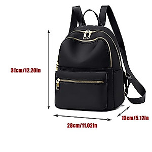 YUN Backpack Purse Women's Fashion Backpack Leather Bags Pockets Zipper Tote Handbag Durable Large Enough for Girls Ladies Oxford Cloth Travel Bags,Red,One Size