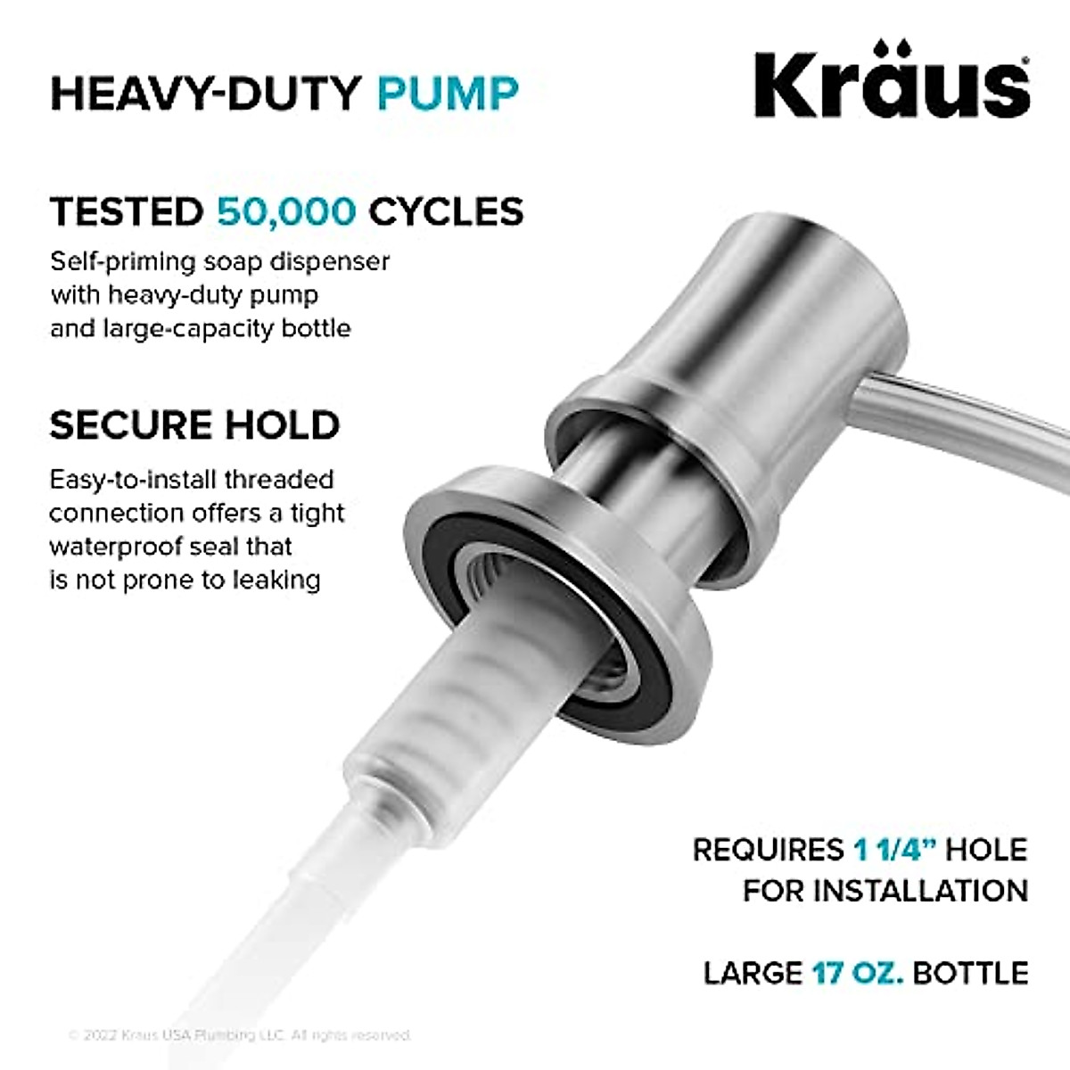 KRAUS Kitchen Soap and Lotion Dispenser in Spot-Free Black Stainless Steel, KSD-54SFSB