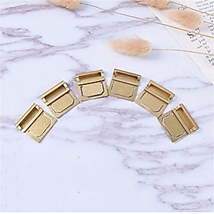 Airlove Retro Brass Bookmark, Mini Index Clamp Label Clip, Stationery Gift(6pcs)