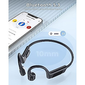 BEARTAIN Bone Conduction Headphones Swimming Headphones IP68 Waterproof Wireless Bluetooth 5.3 Earphones Open Ear Sports Headset with MP3 Player Ultra Light Headphones for Swimming Running
