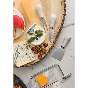 HIC Kitchen Cheese Tool Set, Stainless Steel and Marble