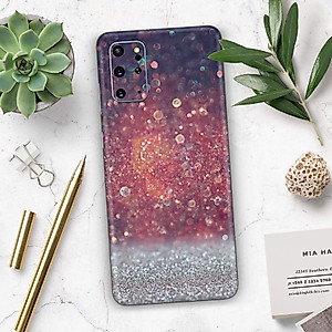 DesignSkinz Red and Blue Glowing Orbs with Silver Sparkle Protective Vinyl Decal Wrap Skin Cover Compatible with The Samsung Galaxy S20 (Screen Trim & Back Glass Skin)