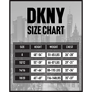 DKNY Boys Jacket – Midweight Insulated Quilted Outerwear Parka Puffer Coat – Water Resistant Boys Winter Hooded Jacket (8-20), Size 10-12, Charcoal/Black