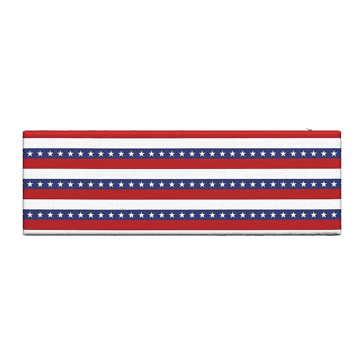 Ambesonne 4th of July Bench Cushion, Stars and Stripes Pattern American Flag Inspired Patriotic Theme, Standard Size Foam Pad with Decorative Fabric Cover, 45" x 15" x 2", White Blue