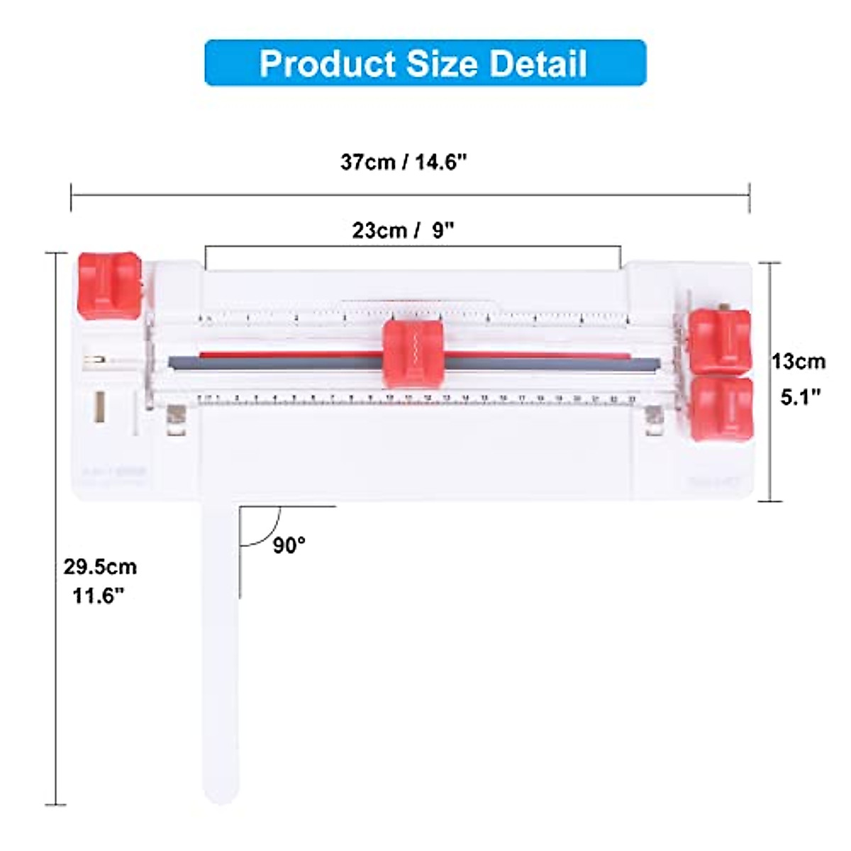 Paper Cutter Paper Trimmer 4 in 1 Ultra Light Trimmer with Dial Blades of Straight, Wavy, Dotted, Creased for Paper Craft, Scrapbook, Photos, Postcards,Coupons, Gift Card, Label (White)