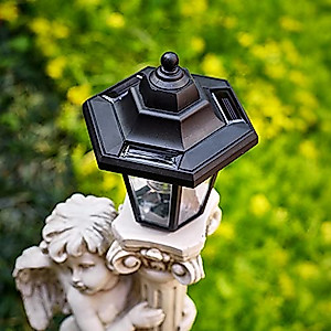 Angel Statue with Solar Lights (Left) 19.7 Inch, Solar Cherub Angel Garden Statue with Roma Pillar for Garden Decor, Porch, Patio, Yard Art Decorations, Polyresin