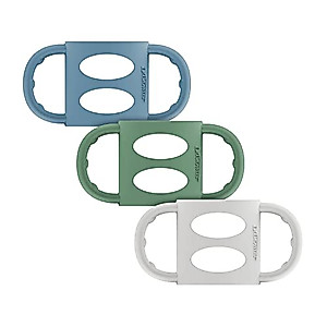 Dr. Brown’s® Milestones™ 100% Silicone Baby Bottle Handles, Narrow, Light Blue, Green, Gray, 3 Pack, 4m+