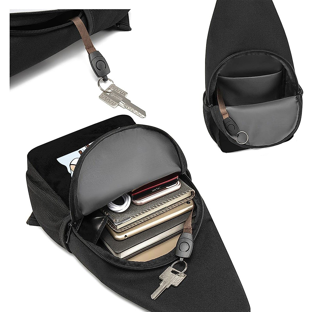 Chef cooking cut out drawing sketch restaurant gourmet Good-looking lightweight backpack men and women chest bag leisure sports travel bag